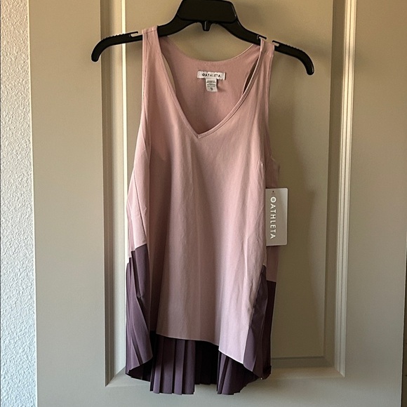 Athleta | Tops | Athleta Swing Forward Pleated Top Blush And Plum Tank ...